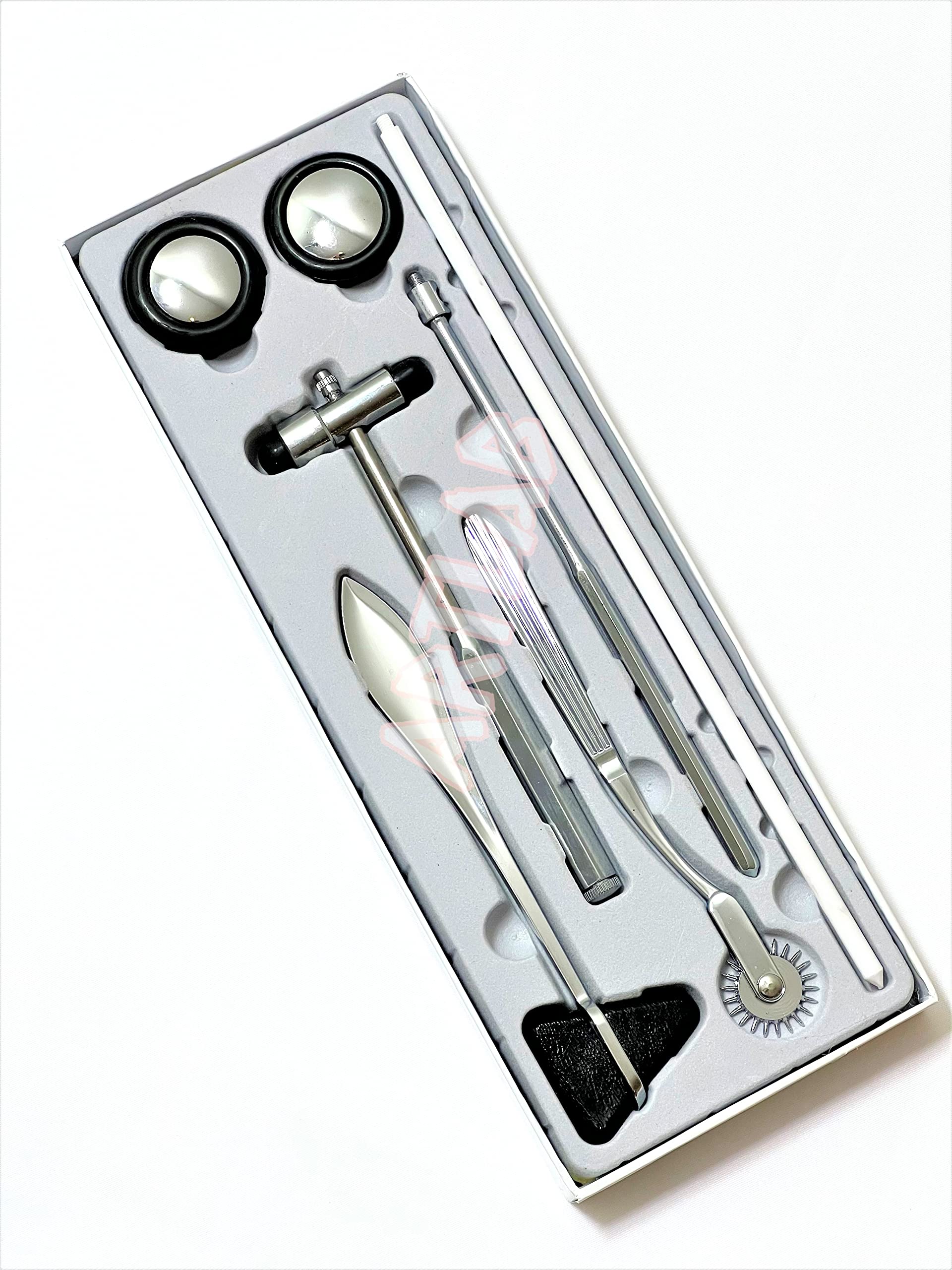 ArTLab-Neurological Percussion Set-Reflex Hammer Instrument Set, Includes Pinwheel, Babinski Hammer,Taylor Buck Hammer,Diagnostic Kit for Nurses,EMS,Students (Set of 7 Black)