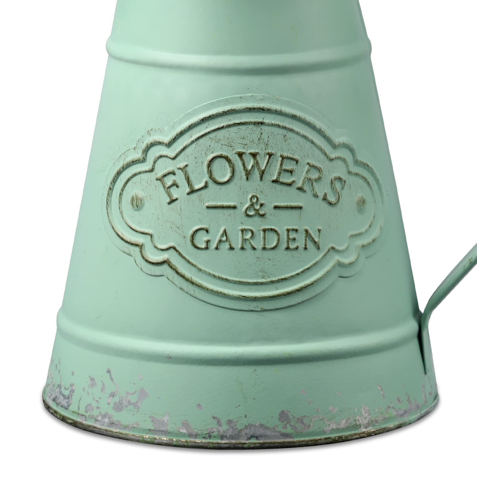 APSOONSELL Shabby Chic Rustic Style Metal Jug Pitcher Flower Vase Watering Can for Home Garden Decoration Large