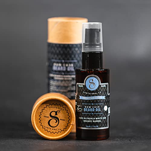 Suavecito Premium Blends Beard Oil - Leave-In Beard Conditioner For Softening Hair, Hydrating Skin, Eliminating Beard Dandruff, Healthy Beard Growth - Rum Cask Fragrance - 1 oz