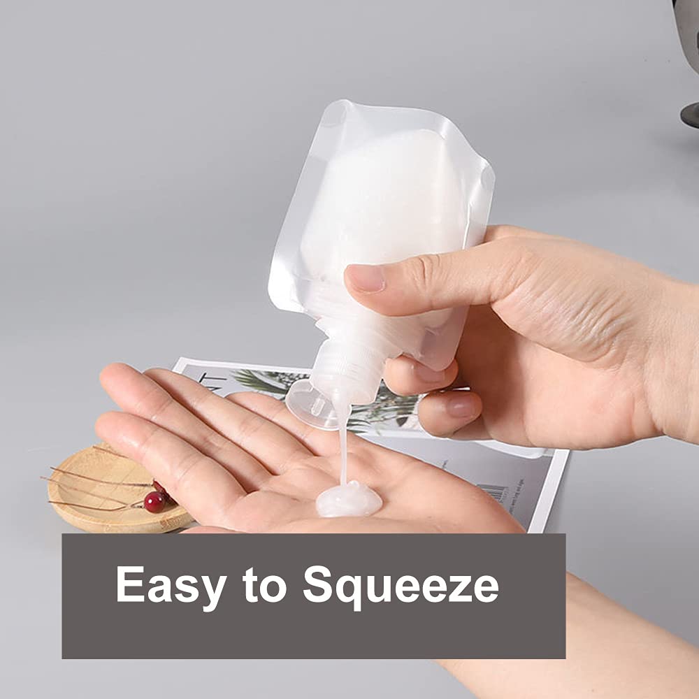 5pcs Bulk Refillable Containers for Hand Sanitizer Holder Keychain with Clip, 1.69oz Portable Travel Size Squeeze Plastic Bottles for Toiletry Shampoo Lotion Soap (5pcs)