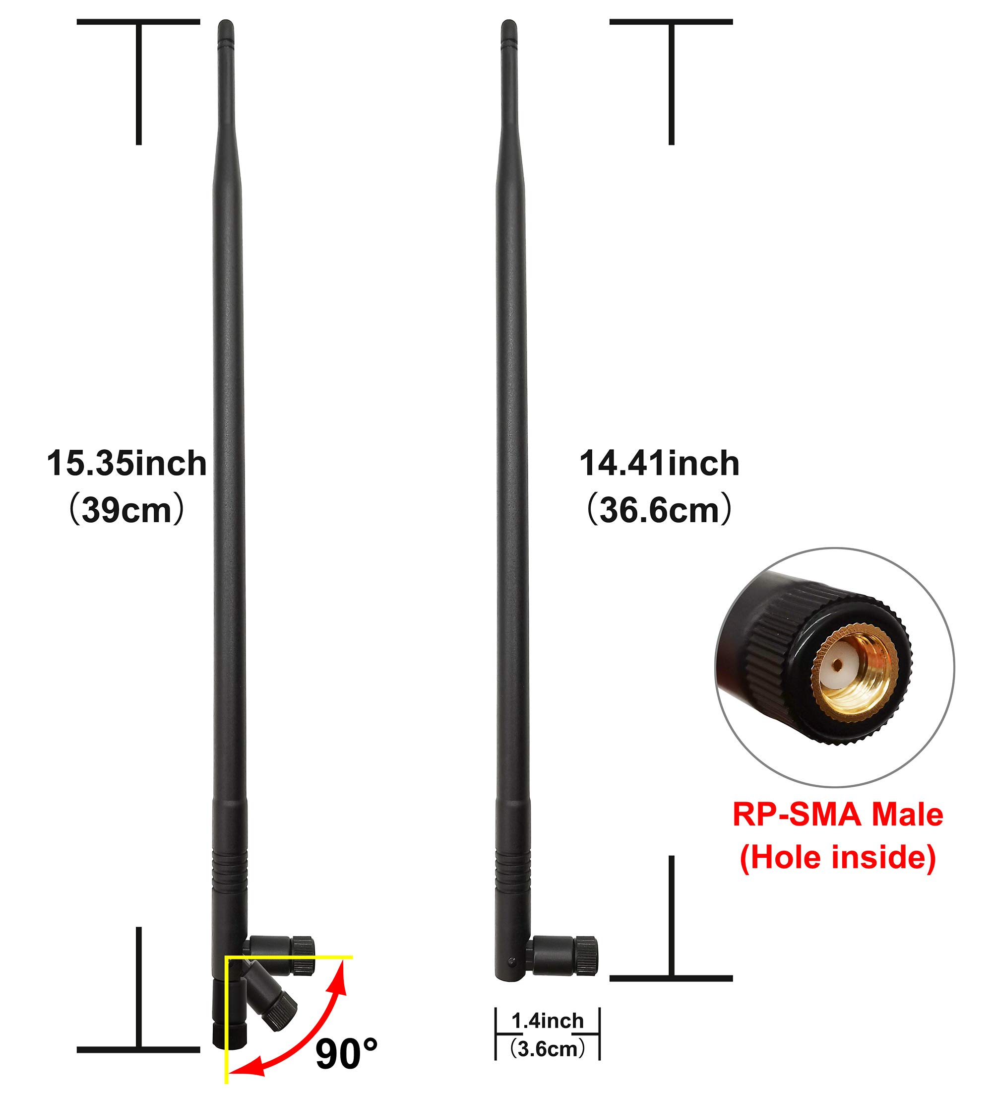PS4 Antenna Upgrade Replacement Kit 10dBi 2.4GHz Long Range Extender BT WiFi Antenna + 10in U.FL to RP-SMA Cable for Mini PCIe Card + RP SMA Extension Cable 10ft