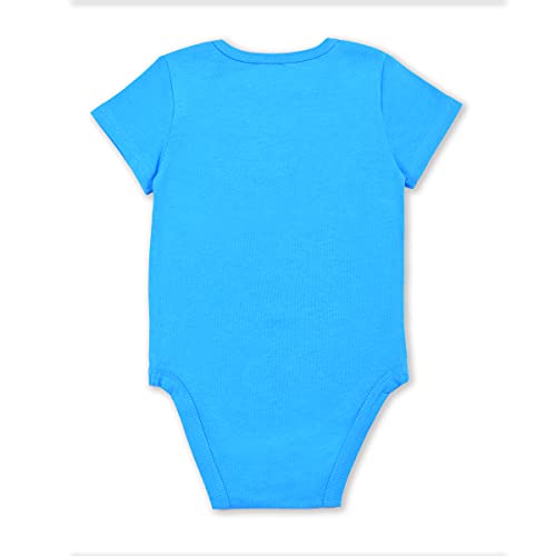 Sesame Street Boys’ 4 Pack Bodysuit for Newborn and Infant – Blue/Red/Grey/White