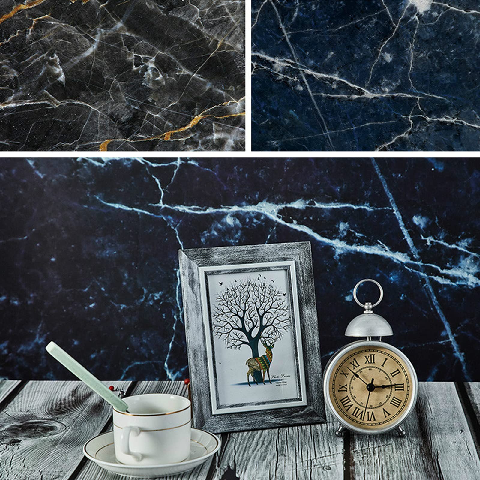 5PCS 10Patterns Food Photography Background Paper, 22x34Inch Double-Sided Photo Tabletop Backdrops Props Marble Wooden, EOAJAFOU