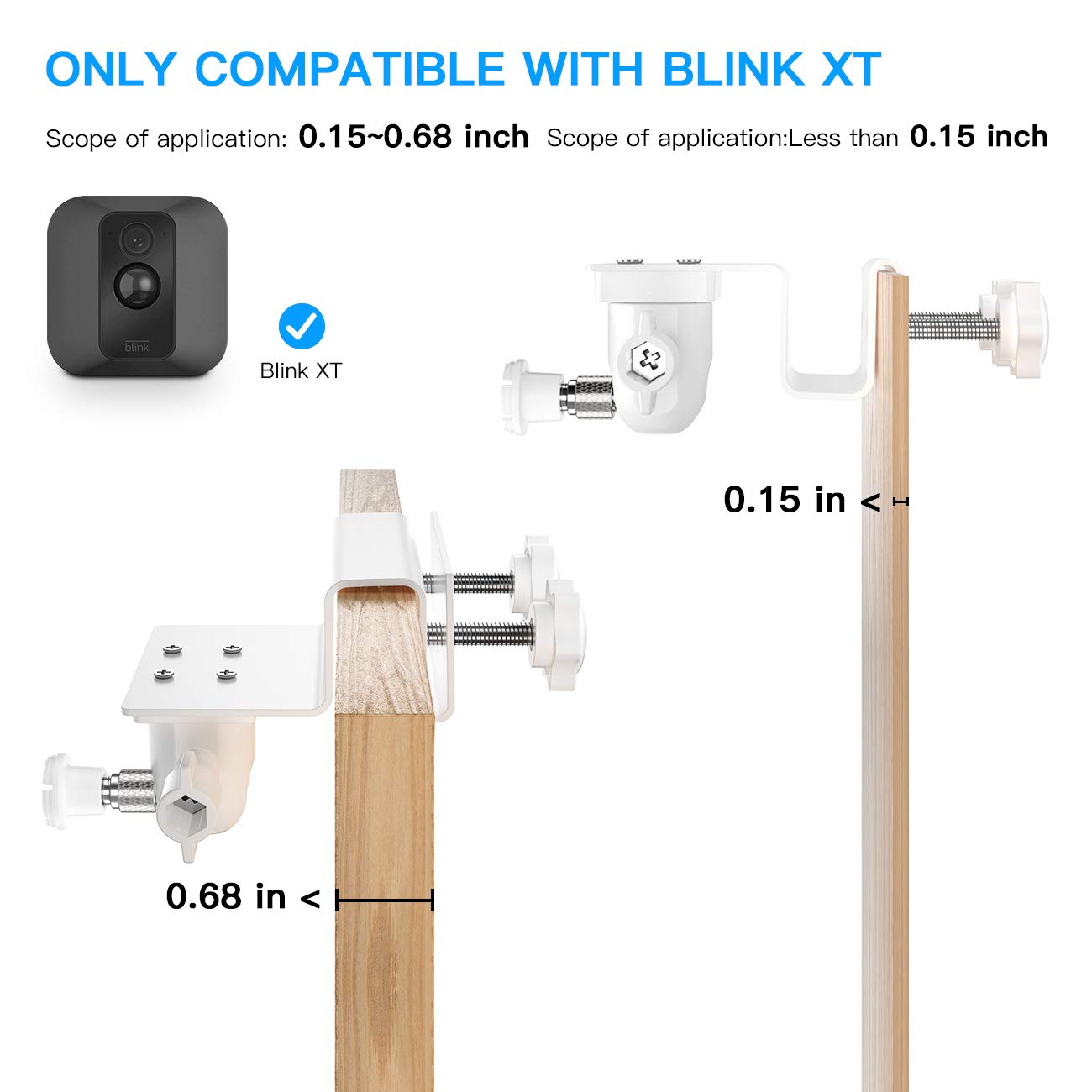 HOLACA Gutter Mount for Blink Outdoor Camera, Weather Proof Wall Outdoor Mount for Blink XT2/Blink Outdoor 4/3 Blink Mini 2/1 Blink Indoor Smart Security Camera,No Tools(2 Pack, White)