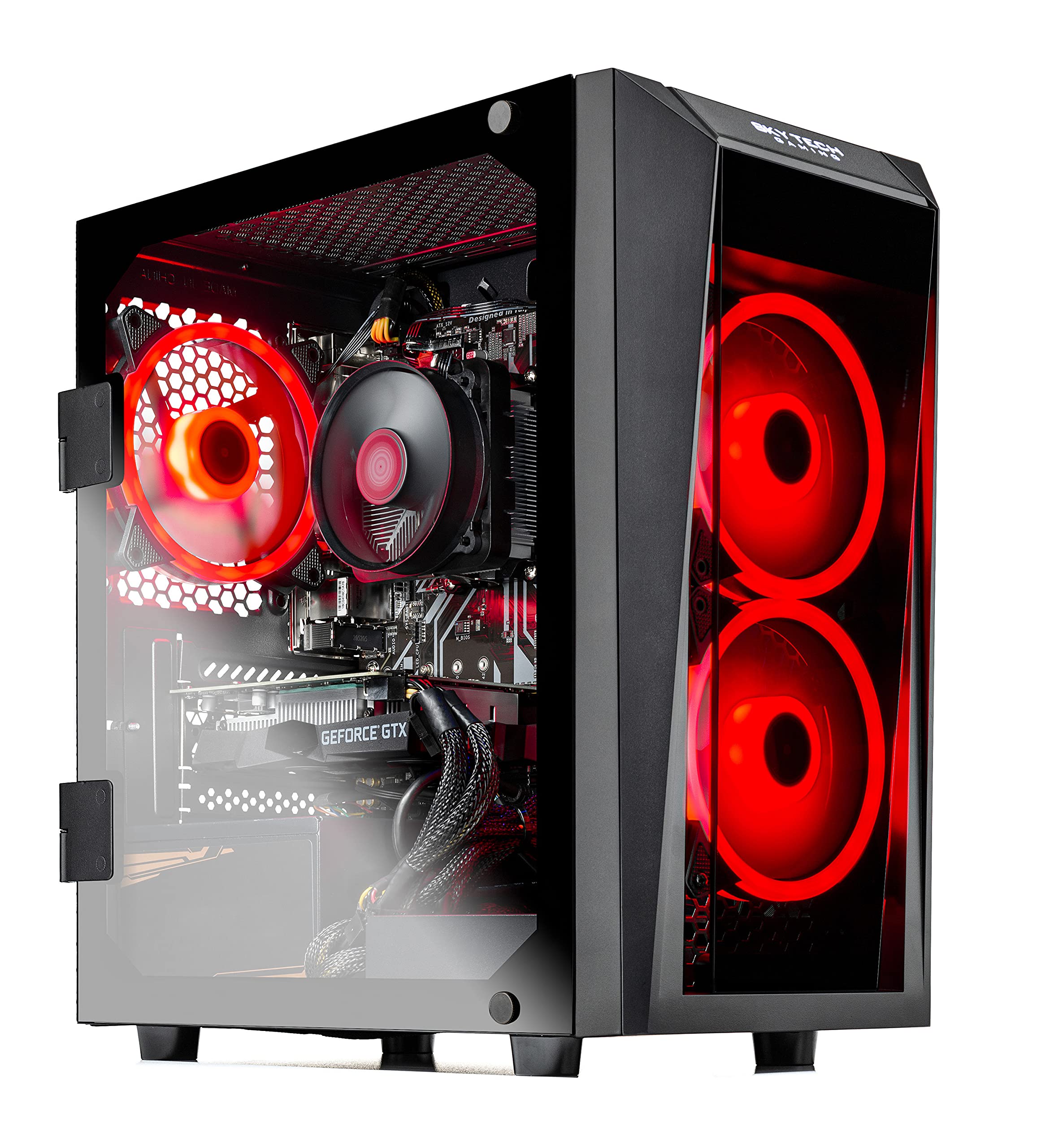 SkyTech Blaze II Gaming Computer PC Desktop - Ryzen 5 3600 6-Core 3.6GHz, GTX 1660 6G, 500G SSD, 8GB DDR4 3000, RGB, AC WiFi, Windows 10 Home 64-bit