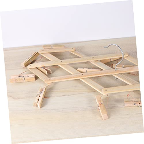 Alipis Folding Drying Rack Hangers for Clothes Dish Drying Rack Foldable Socks Hook Dryer Windproof Clothespin Hook Drying Racks for Laundry 16 Pegs Drying Rack with Swivel Hooks Hanging