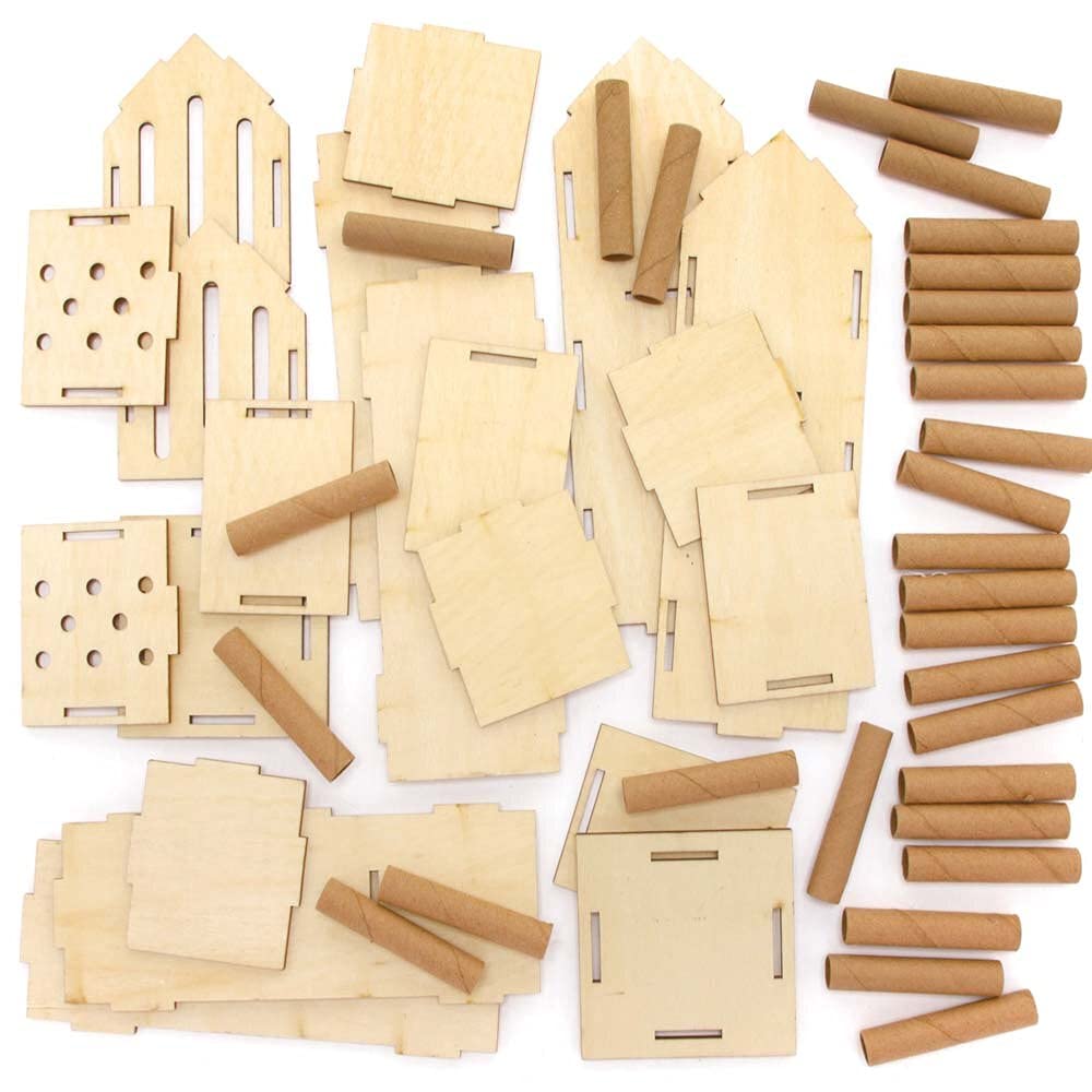 Baker Ross Wooden Bug Hotel Kits - Pack of 2, Woodcraft Activities to Paint and Decorate for Kids Arts and Crafts or Garden Projects (FE508)