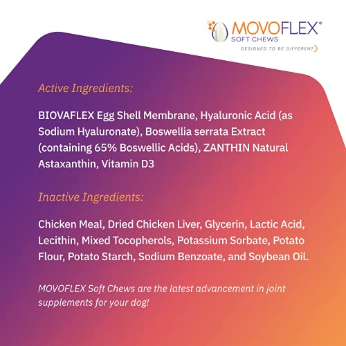 MOVOFLEX Joint Support Soft Chews for Dogs Medium 120Count, Brown