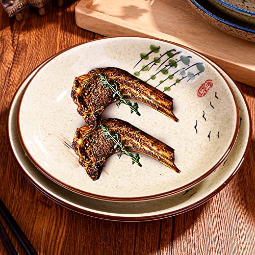 4-Piece Ceramic Dinnerware Set, Plate, Dish, Bowl, Spoon, Japanese Hand-painted Tableware set, A Good Gift