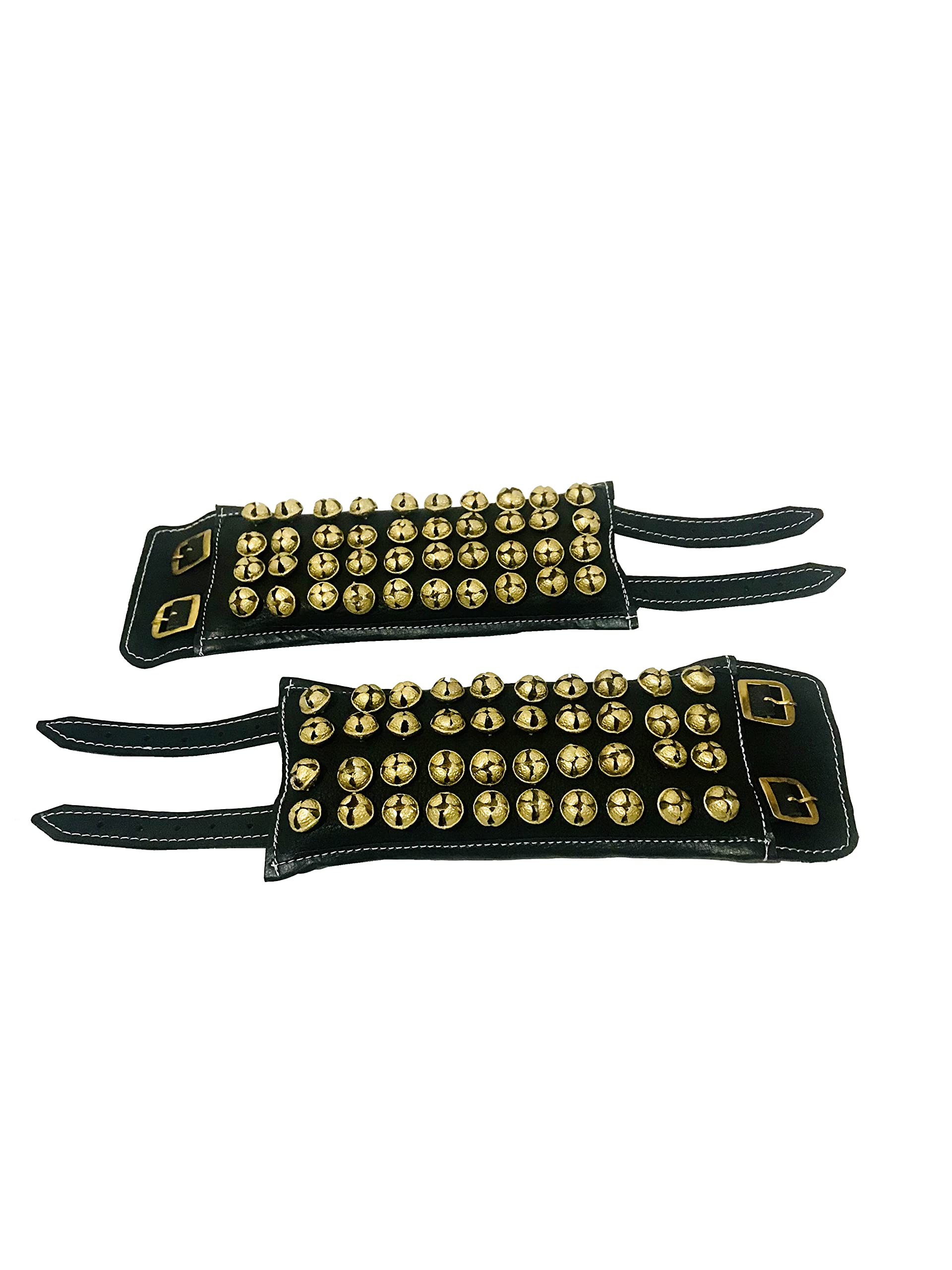 Dancing Ghungroo Kathak bells ankle bells Black leather pad pair Four Line Indian dancers (40+40) Kathak dance ghunghroo dancing brass bells (16 NO.) musical bells for classical dancers Bharatnatyam