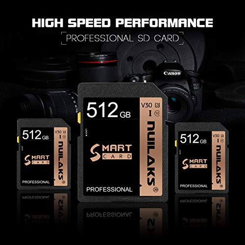 512GB SD Card Memory Card High Speed Security Digital Card Waterproof Class 10 for Camera,Vlogger&Videographer and SD Card Compatible Devices(512GB)