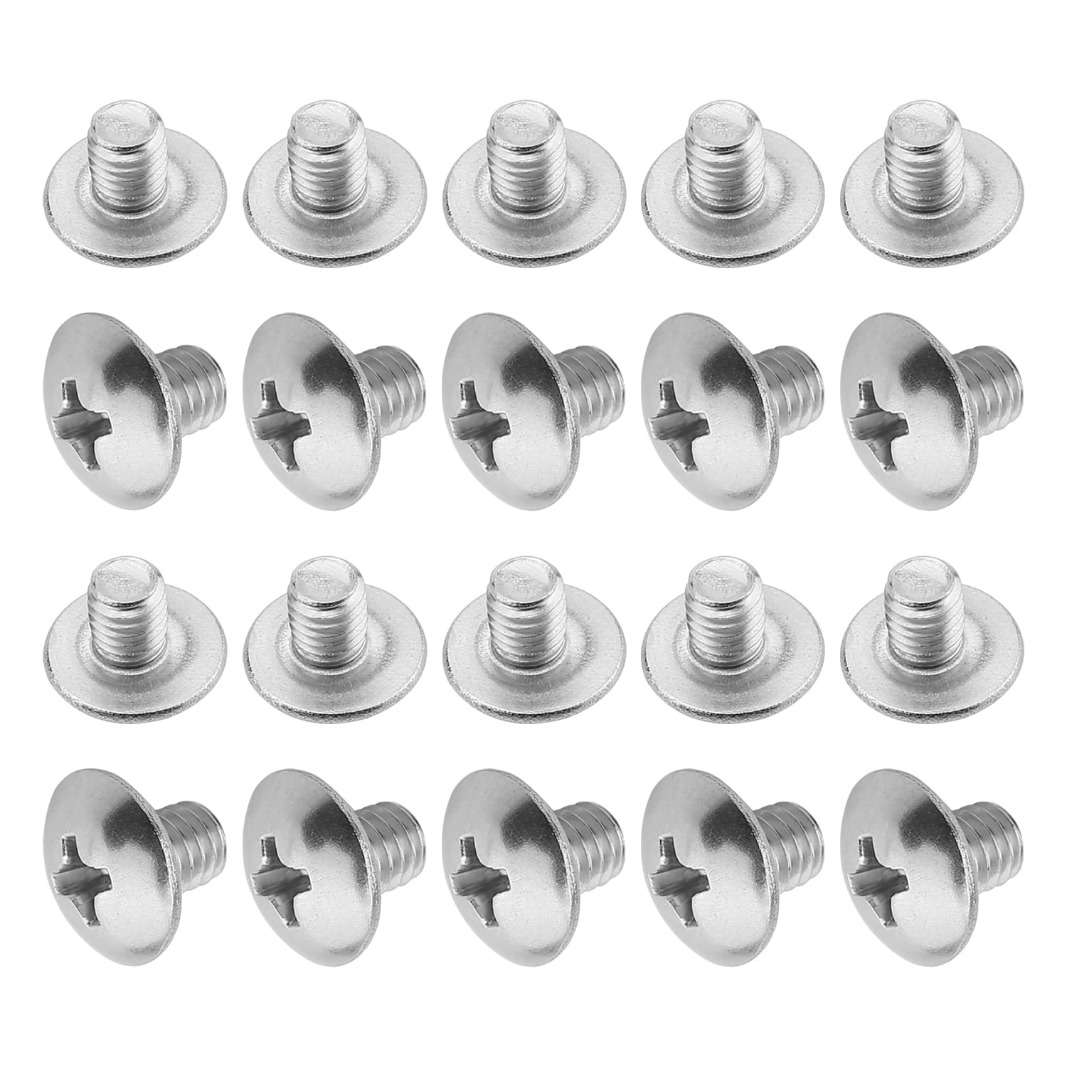 Yinpecly 30Pcs M4 x 5mm Machine Screws Phillips Cross Round Head Screw 304 Stainless Steel Fasteners Bolts