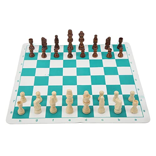 Chess Set,2 in 1 Travel Board Games for Kids and Adults,Packs and Travels Easy, Folding Roll up Chess Game Sets,Chess Set with PU Foldable Board and Weighted Pieces