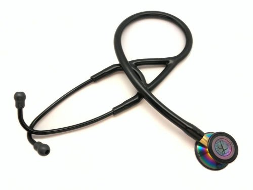 3M Littmann Cardiology III Stethoscope, Rainbow-Finish Chestpiece, Black Tube, 27 inch, 3152RBW