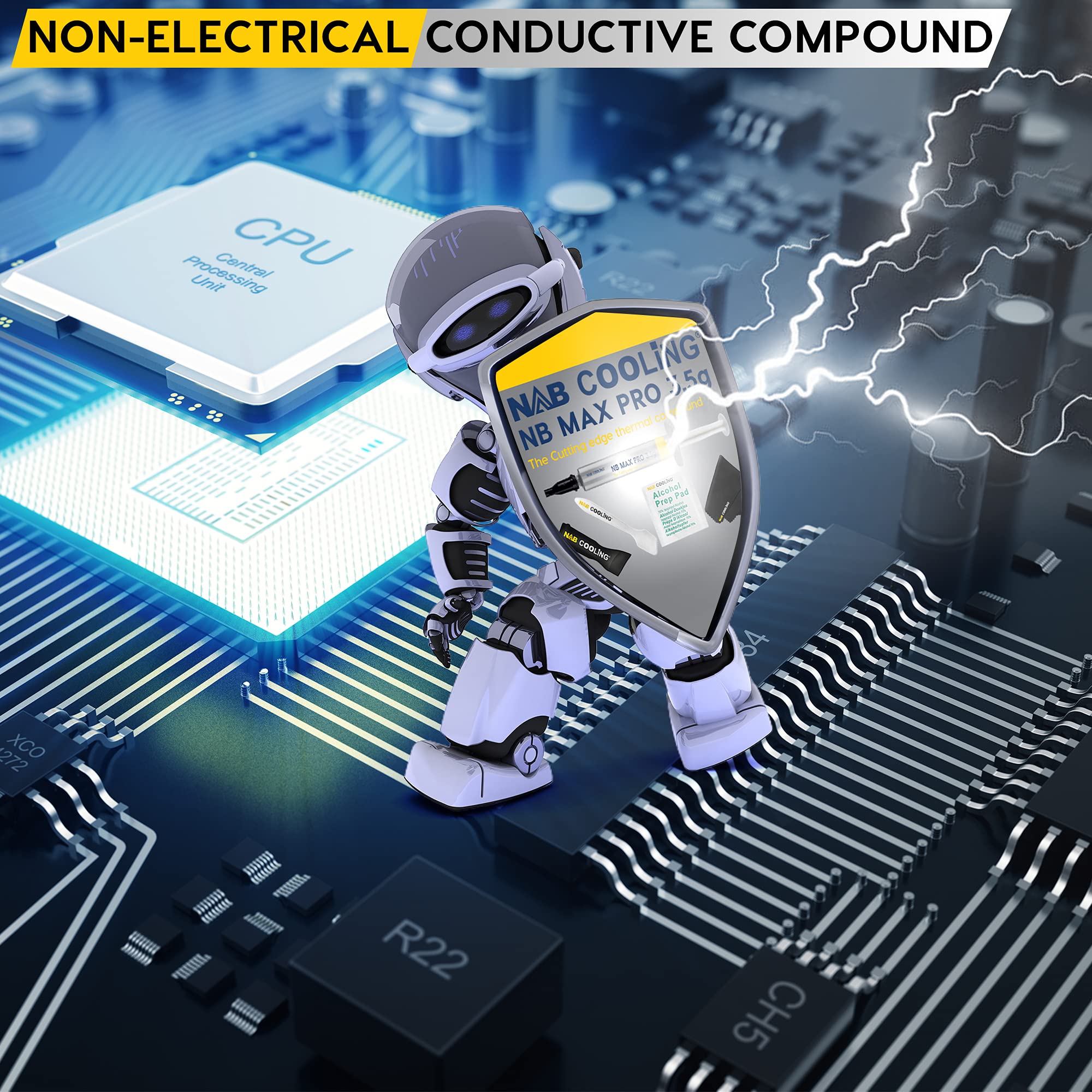Nab Cooling Thermal Compound Paste for Heatsink 3.5g Maximum Thermal Conductivity, High Density, Easy Application Bonus Spatula, Noncorrosive (3.5g)