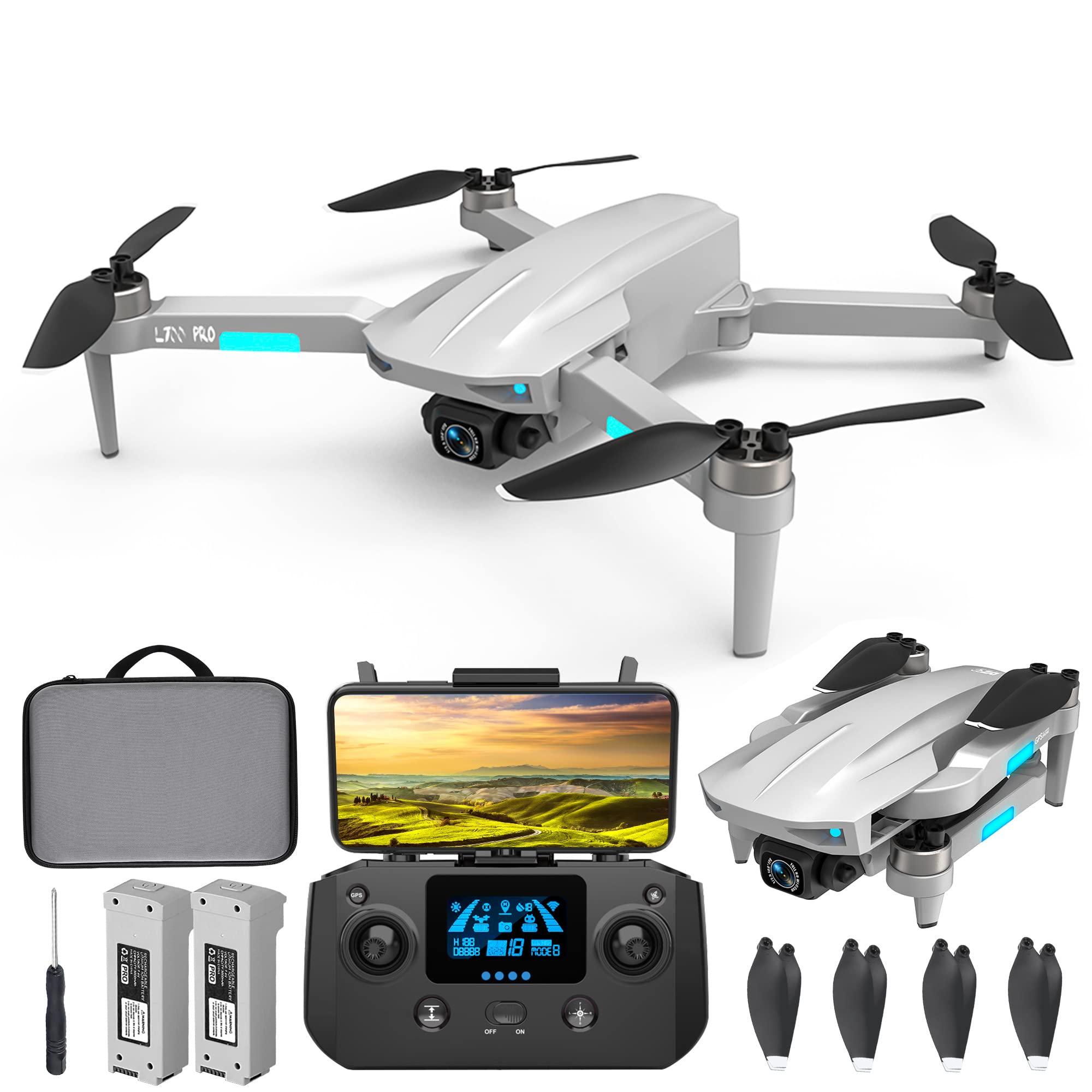 ๐ฎ๐ฌ๐ฎ๐ฏ ๐ก๐ฒ๐ HHD 4K GPS Drone with Camera for Adults: WiFi Mobile Control, Real-Time Image Transmission, RC Quadcopter with Auto Return, Follow Me, Altitude Hold, 40min Dual Batteries Flight
