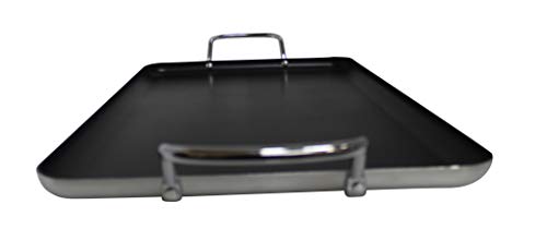Imusa USA Nonstick Stovetop Double Burner Griddle with Metal Handles, 17-Inch, Black