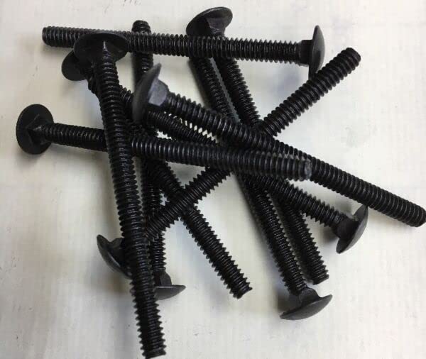 3/16 10-24 X 2-1/2 Carriage Bolts Steel Black Square Neck Hold Down (UMR) Screws (10)