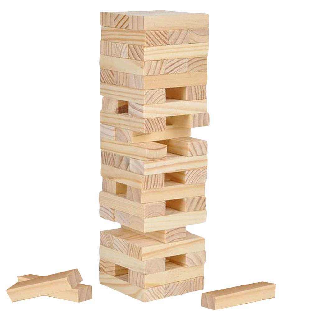ArtCreativity Wooden Tower Game, Wood Tumbling Blocks Set with 54 Pieces, Fun Indoor Game Night Games for Kids, Adults & House Parties, Development Toys for Children, Great Gift Idea