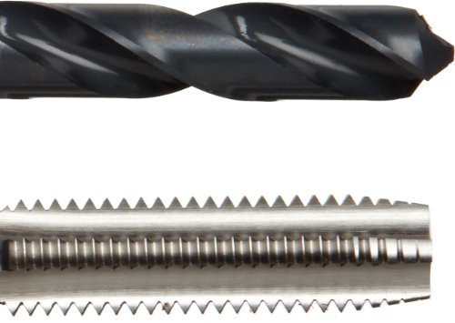Chicago Latrobe 52541 HM18 High-Speed Steel Jobber Length Drill Bit and Tap Set with Metal Case, Black Oxide Drill Bits/Uncoated Taps, Metric, 18-piece, Metric Drill Bit Sizes, M2.5 to M12 Tap Sizes
