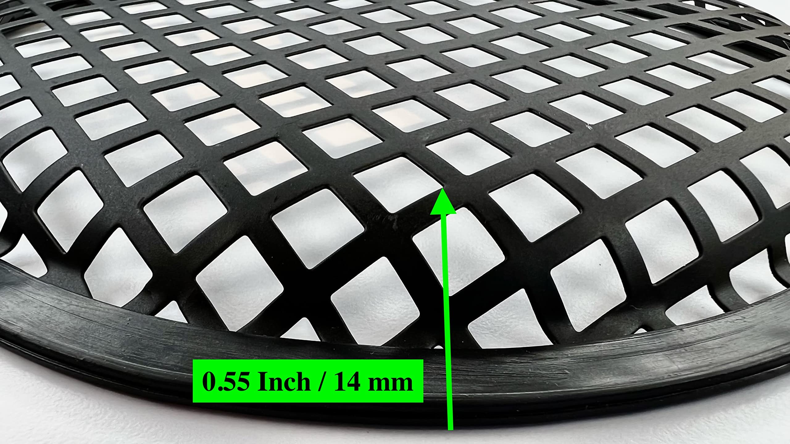 8 Inch (8") Speaker Grill Cover - Car Audio Speaker Grill Cover, Subwoofer Metal Mesh-Waffle Grill Cover Protector with Rubber Frame, 4 Clamps and 4 Screws