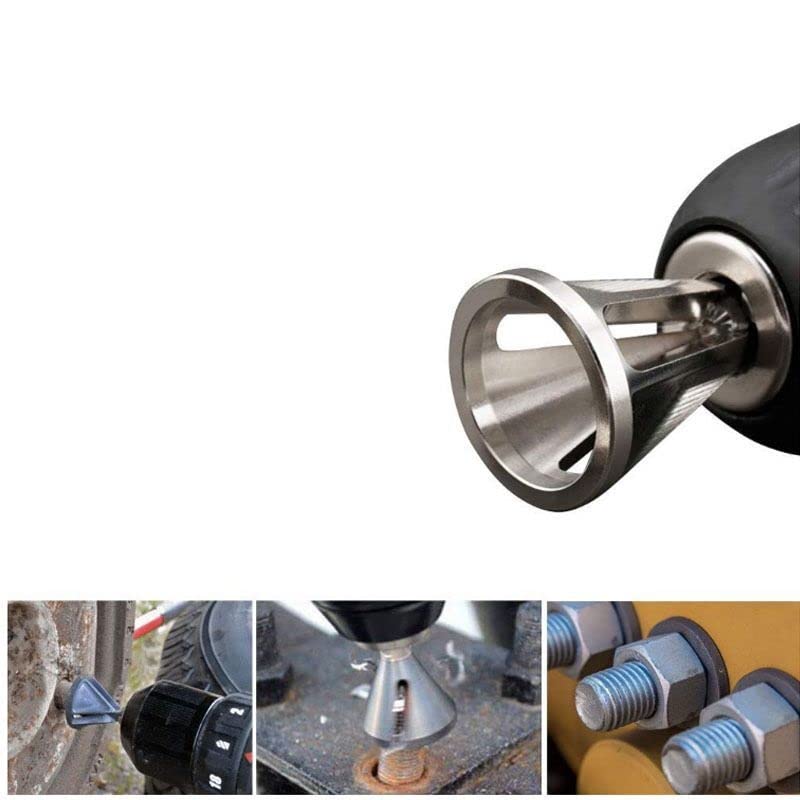 Utoolmart Deburring External Chamfer Tool Drill Bit Remove Repair Tool Hex Shank, High Manganese Steel Black