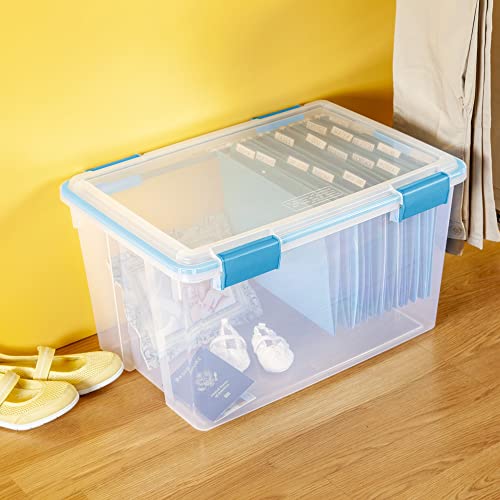 54 Qt Gasket Box Plastic,Set of 4,Heavy-Duty Gasketed Storage Box Set - Protect and Store Your Items in Style,Made from durable plastic