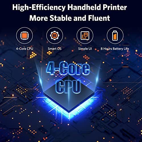 v4ink BENTSAI Portable Handheld Inkjet Printer BT-HH6105B3 with 4.3 Inch LED Touch Screen Quick-Drying Coding Machine Print Height 0.09-0.5’’ for Variable Barcode QRCode Text Date Logo Picture