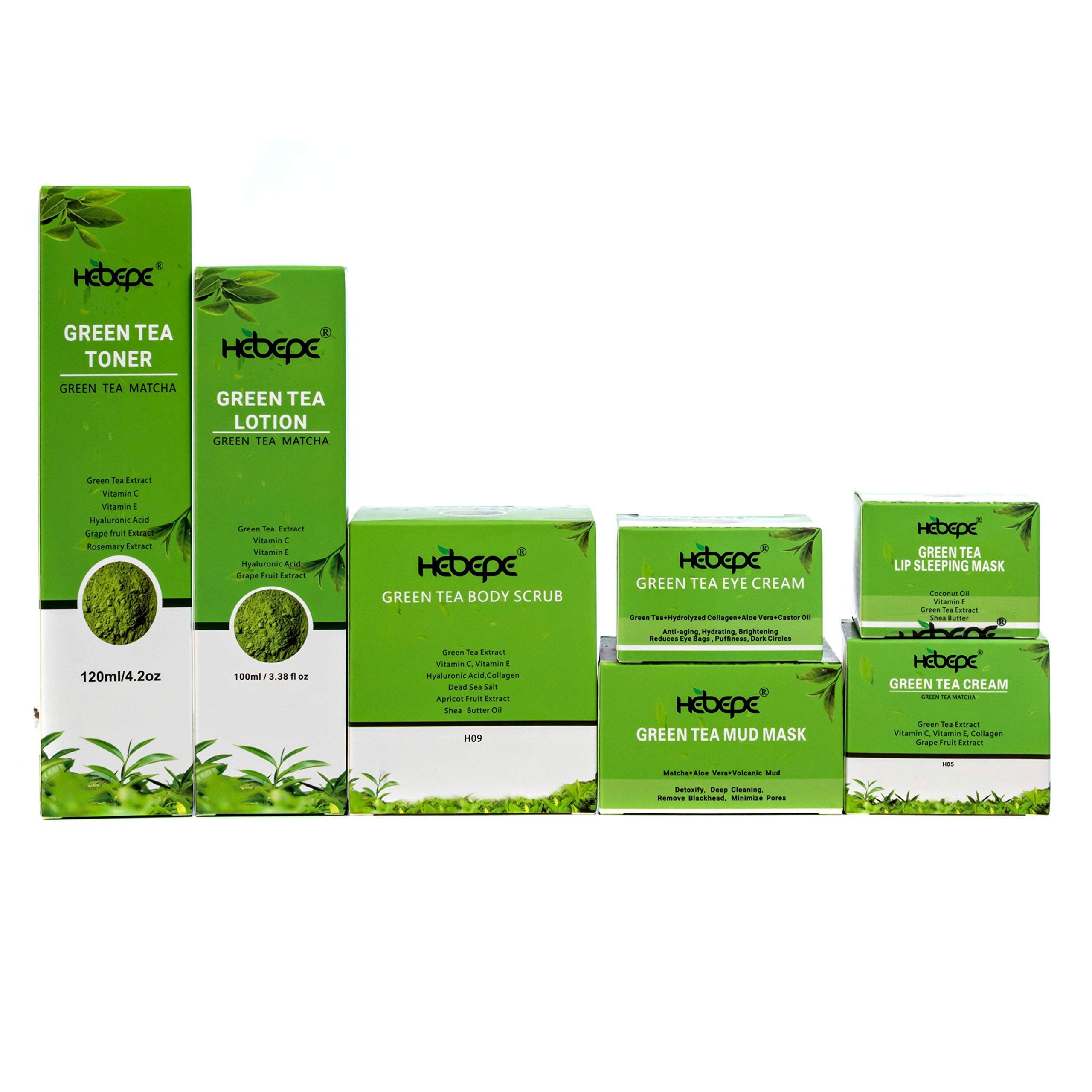 Hebepe Green Tea Matcha Facial Toner, Refreshing, and Soothing Face Toner, with Hyaluronic Acid, White Willow, Honeysuckle, Grapefruit Extract, Rosemary, 120ml