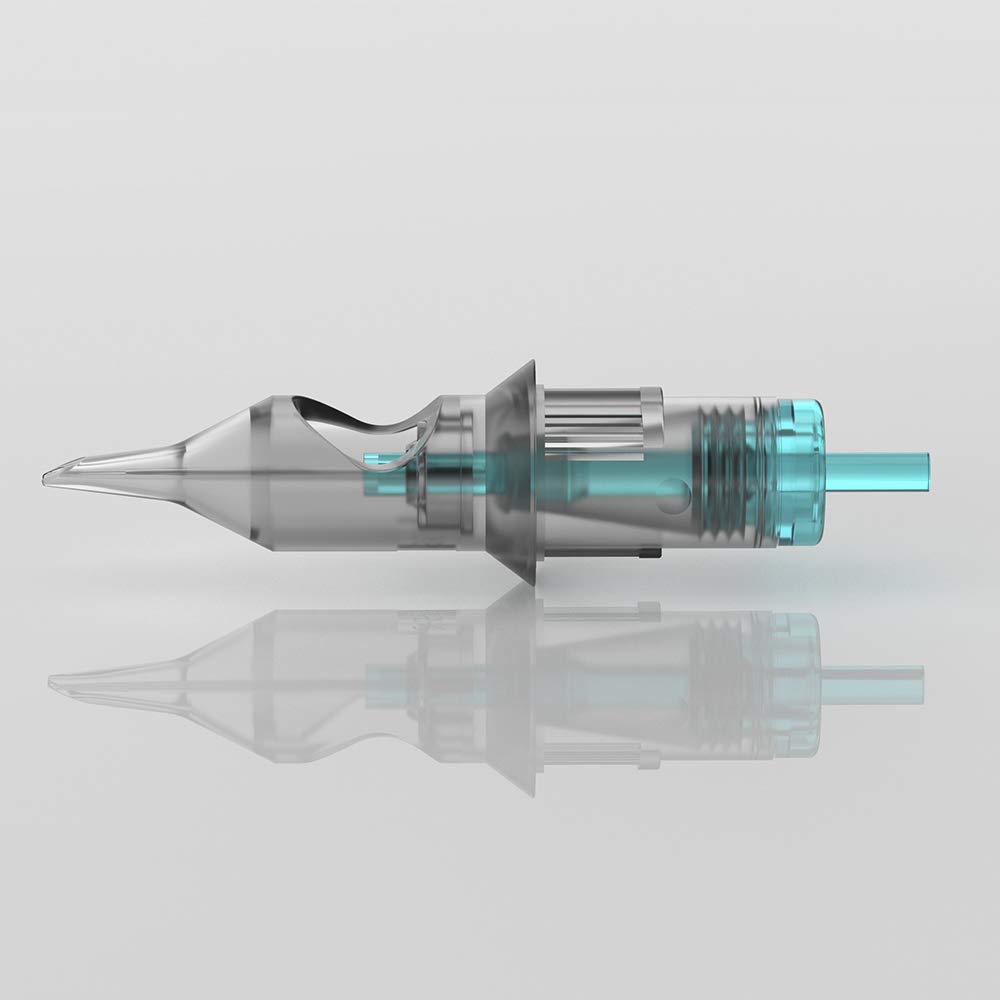 STIGMA Aquamarine Knight Tattoo Cartridges #10(7RL) 20Pcs Bugpin Disposable Tattoo Needle Cartridges with Membrane Round Liner EN02B-20-1007RL