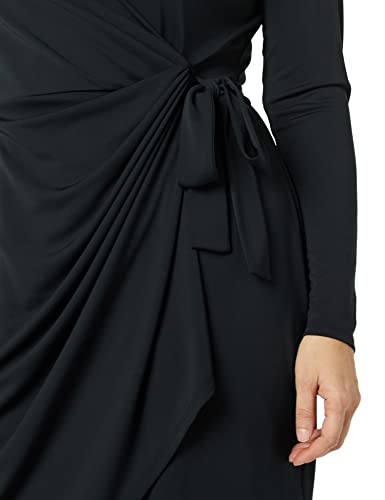 Amazon Essentials Women's Long Sleeve Classic Wrap Dress (Available in Plus Size), Black, XX-Large