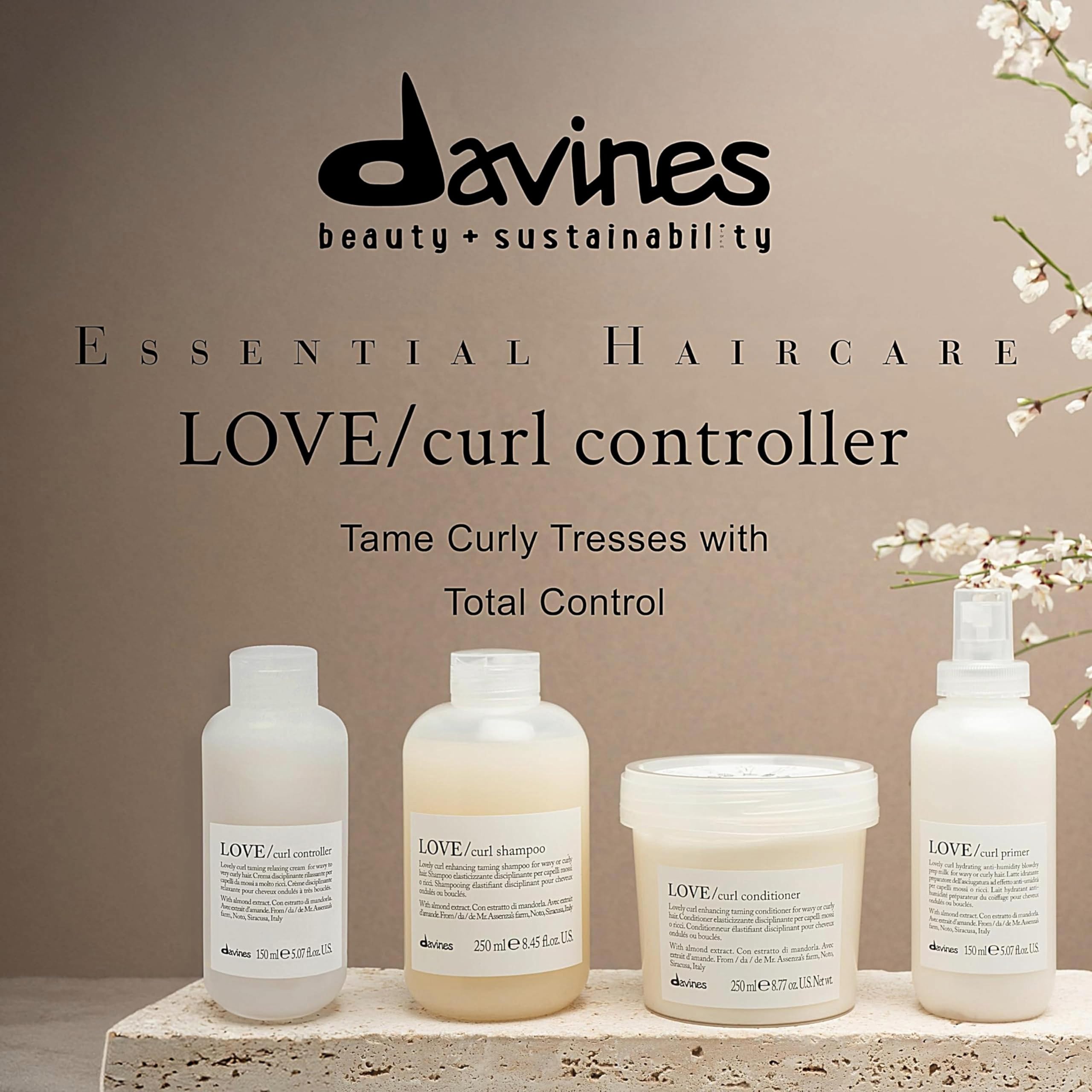 Davines LOVE Curl Cream, Weightless Curl Defining Leave-On Serum For Curly And Wavy Hair, Residue-Free Softness and Shine, 5.07 Fl Oz