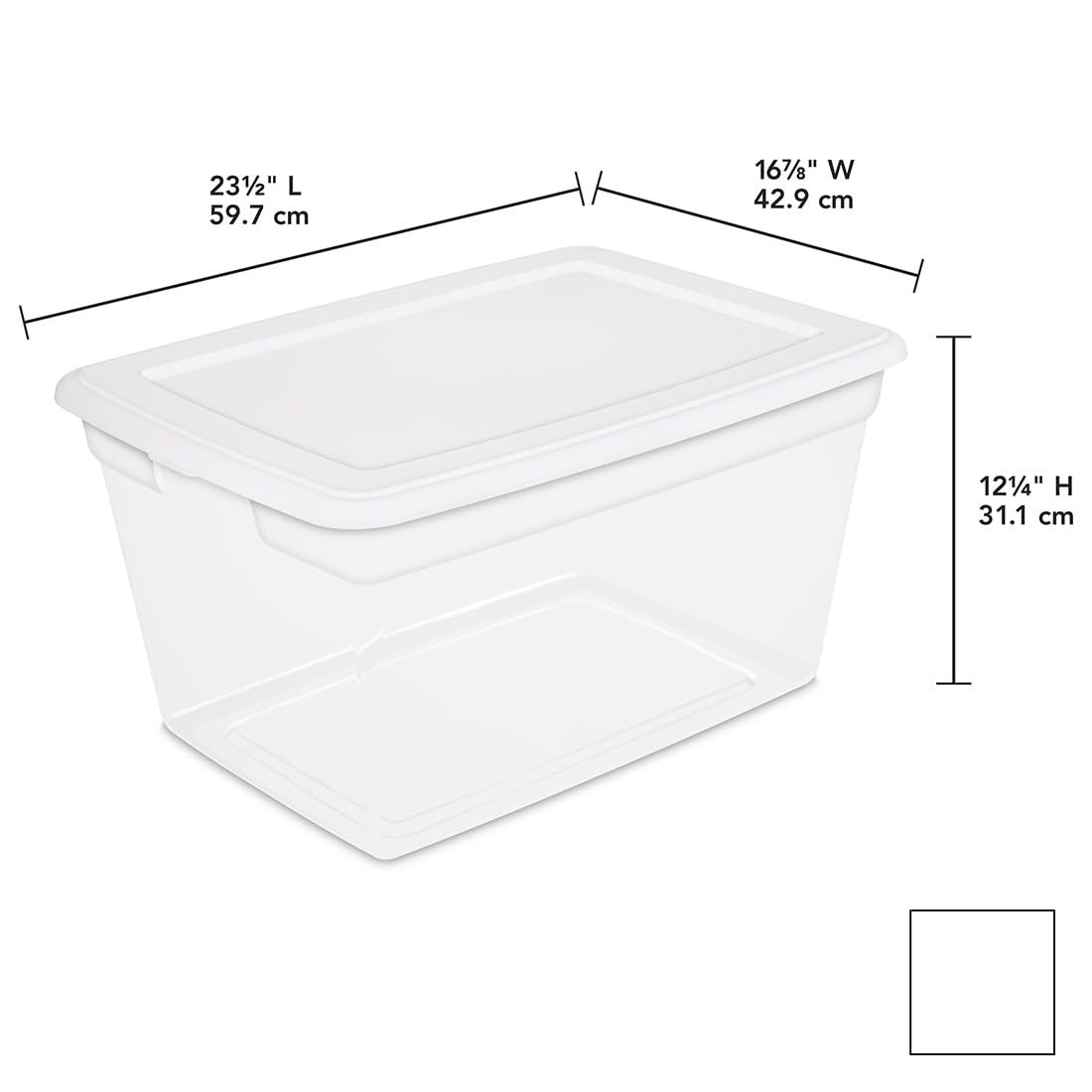 58 Qt Plastic Storage Container Bin, Stackable Nestable Box Tote with Latching Lid, Shoebox Closet Organization School Art Supplies, Clear Durable Organizing Solution, Set of 8