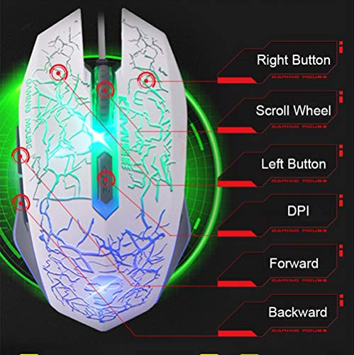 LexonElec T8 UK Layout Gaming Keyboard and Mouse Sets Rainbow Backlit Ergonomic Usb Gaming Keyboard