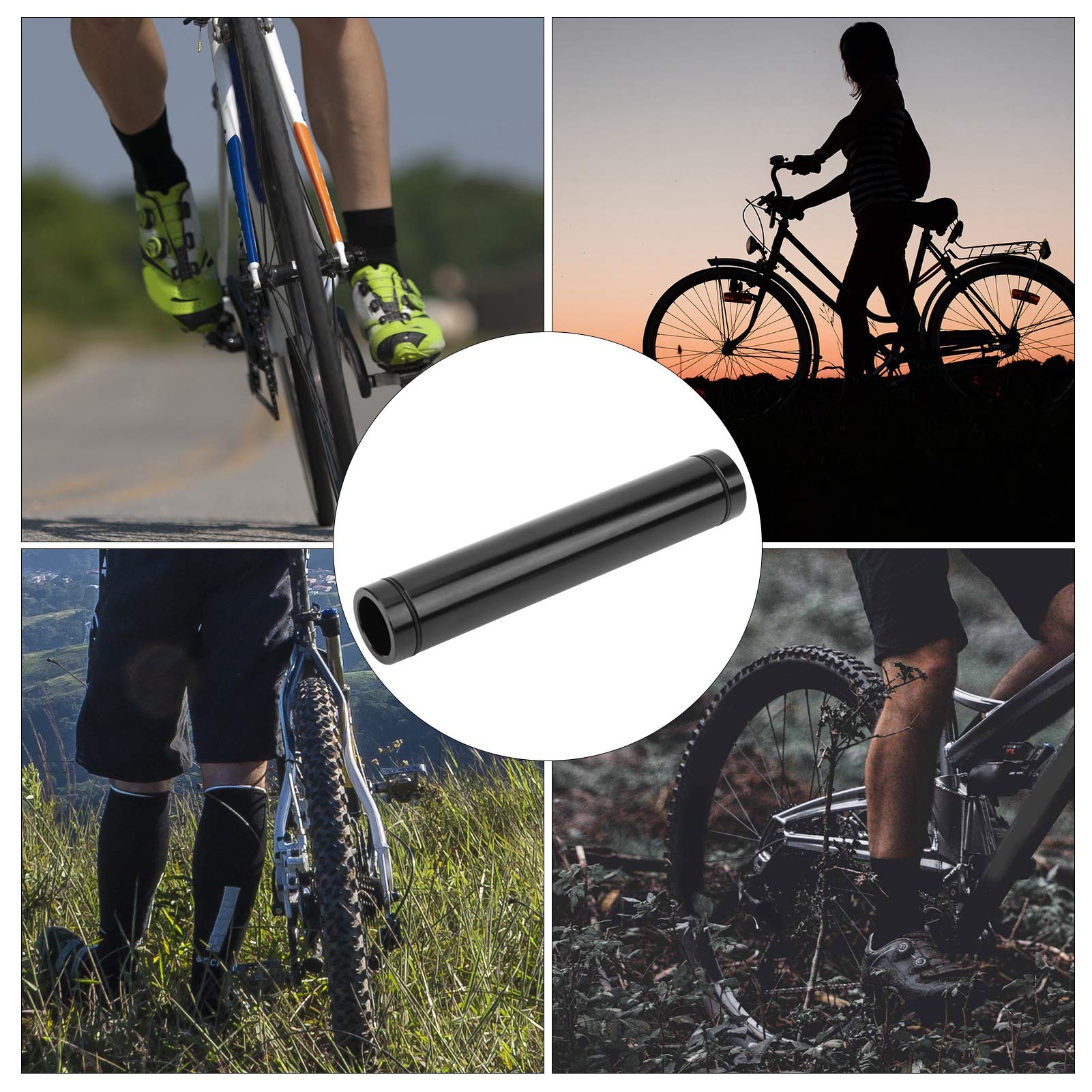 Wheel Hubs Tube Shaft Axle, 20mm to 15mm Aluminium Alloy Wheel Fork Axle Hub Conversion Adapter(110 Open Gear)