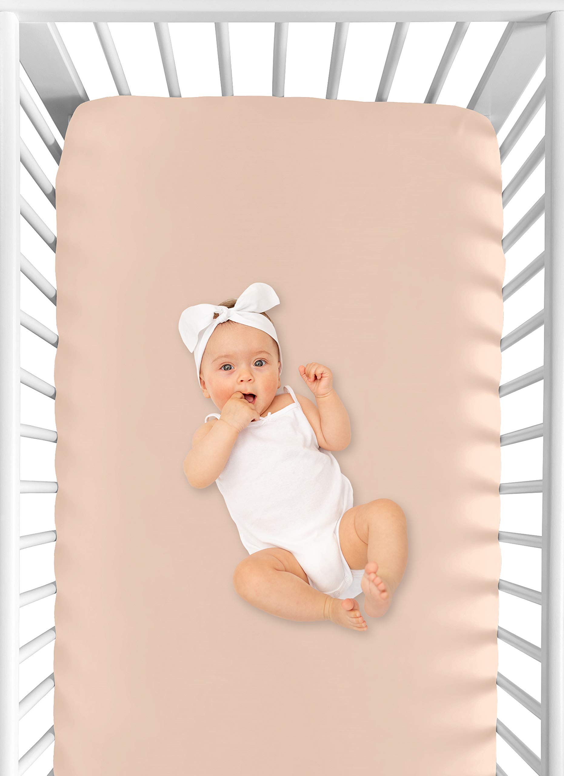 Sweet Jojo Designs Peach Baby or Toddler Fitted Crib Sheet for Watercolor Floral Collection