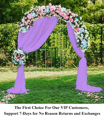 Chiffon Backdrop Curtain 29"x108" 2pc Chiffon Curtain Panels Chiffon Window Curtains Colorful Sheer Curtains Tulle Sheer Curtains Sheer Voile Fabric Chiffon Overlay Wedding (Lavender, 29x108-inch)