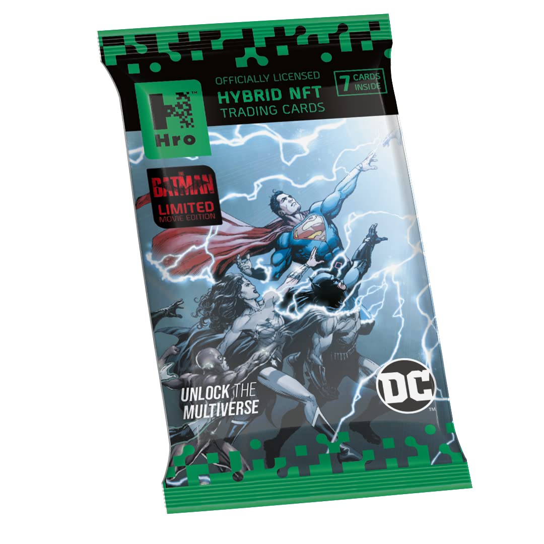 DC Unlock The Multiverse 8-Pack Starter Pack – Hro Hybrid NFT Trading Cards, 58 Cards Starter Pack, Black (10031948)