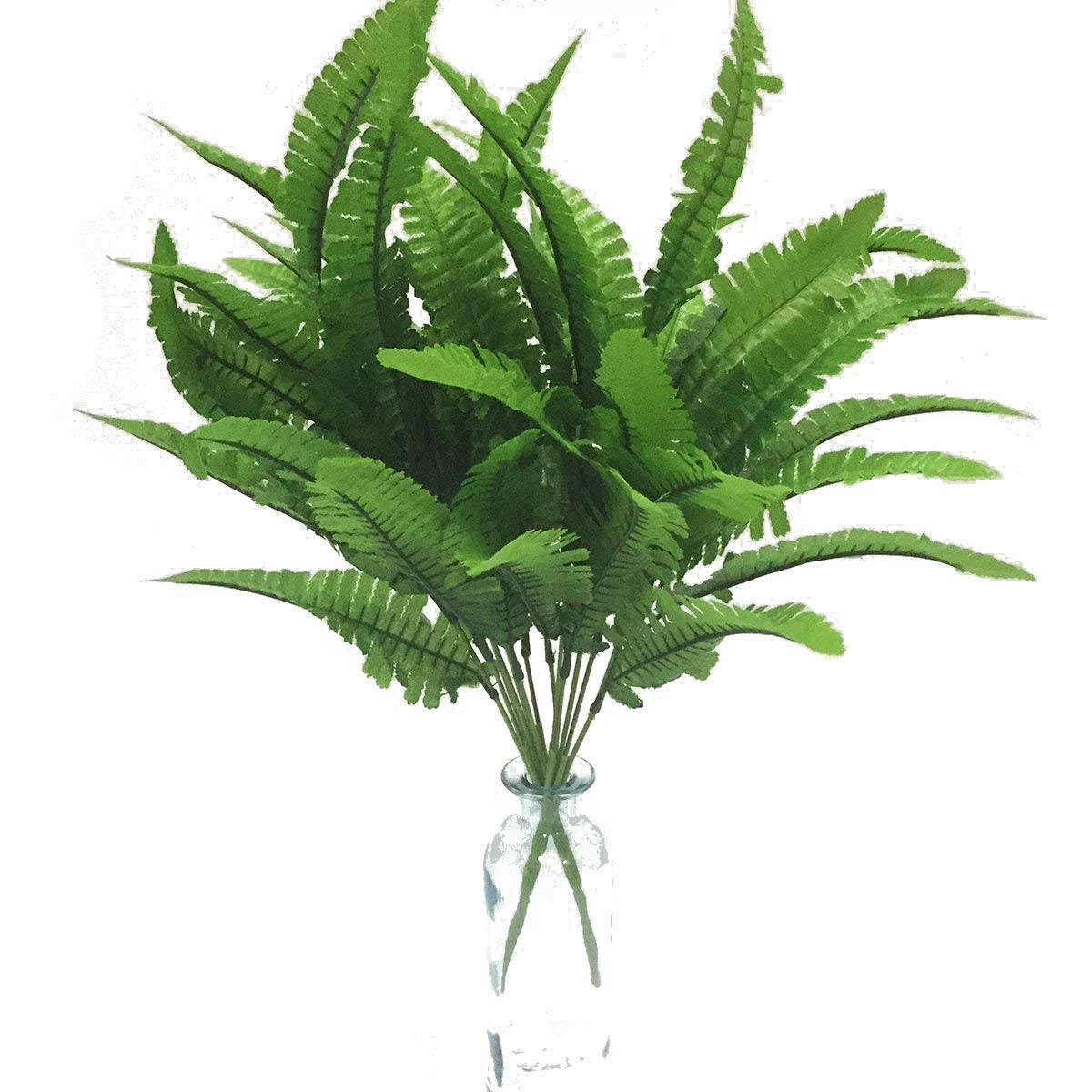 Artfen Artificial Plants 2pcs Persian Leaves Artificial Shrubs Leaves Faux Shrubs Simulation Greenery Bushes Artificial Flower Home Garden Office Verandah Wedding Decor 17 inch high