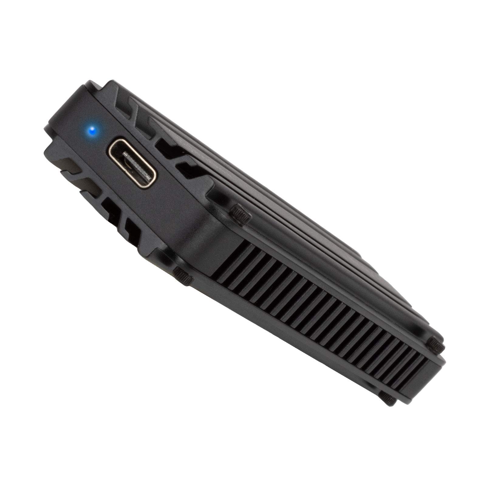 Silverstone MS12, 20Gbps SuperSpeed+ USB 3.2 Gen 2x2 Type-C to NVMe M.2 SSD Enclosure, Aluminum, Black, SST-MS12