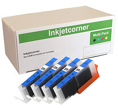 Inkjetcorner Compatible Ink Cartridges Replacement for CLI-271XL CLI 271C for use with MG5721 MG5722 MG6820 MG6821 MG6822 MG7720 TS5020 TS6020 TS8020 TS9020 (Cyan, 4-Pack)