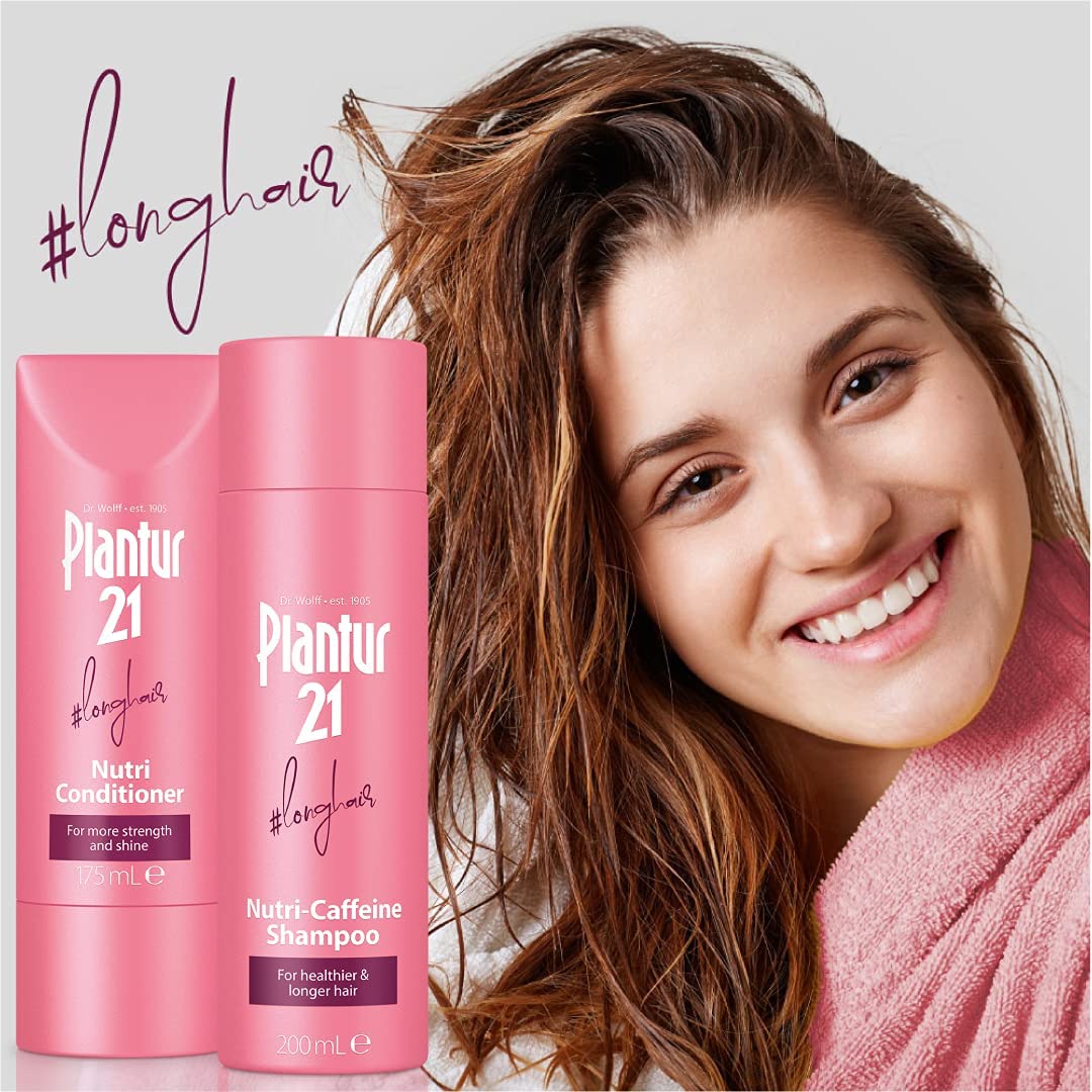 Plantur 21#longhair Nutri-Caffeine Women's Long Hair System with Keratin and Biotin: Strengthen and Nourish, Shampoo (6.76 fl oz), Conditioner (5.92 fl oz)