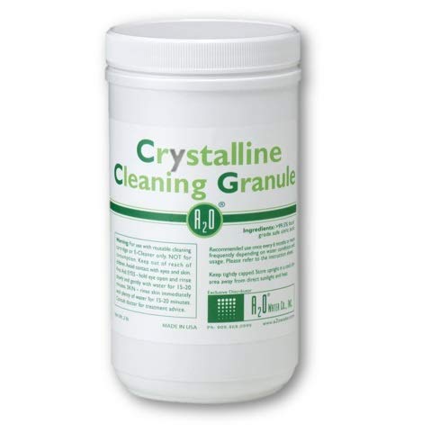 A2O Water - Made in USA, CRYSTALLINE CLEANING GRANULE - 2LBS - FOR USE WITH REUSABLE CLEANING CARTRIDGE OR E-CLEANER ONLY.