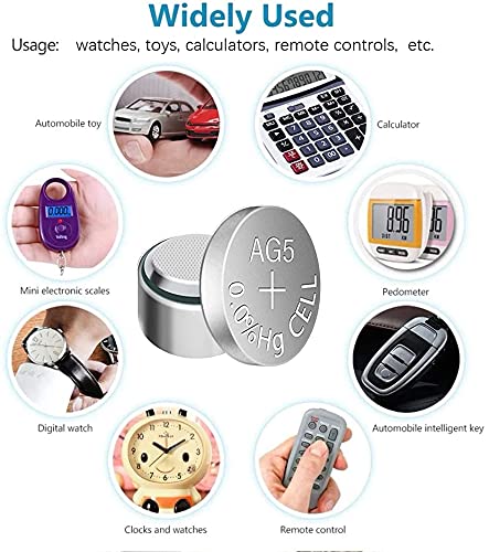 SKOANBE LR754 309/393 ag5 1.5V Watch Button Cell Batteries for Laser（10-Pack）