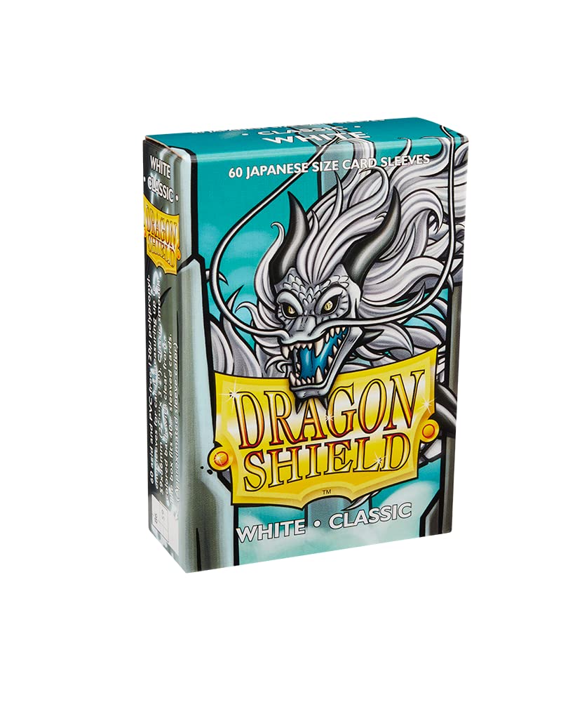 Arcane Tinmen Dragon Shield Japanese Size Card Sleeves – White 60CT – Card Sleeves are Smooth & Tough – Compatible with Pokemon, Yugioh, and More, (AT-10605)
