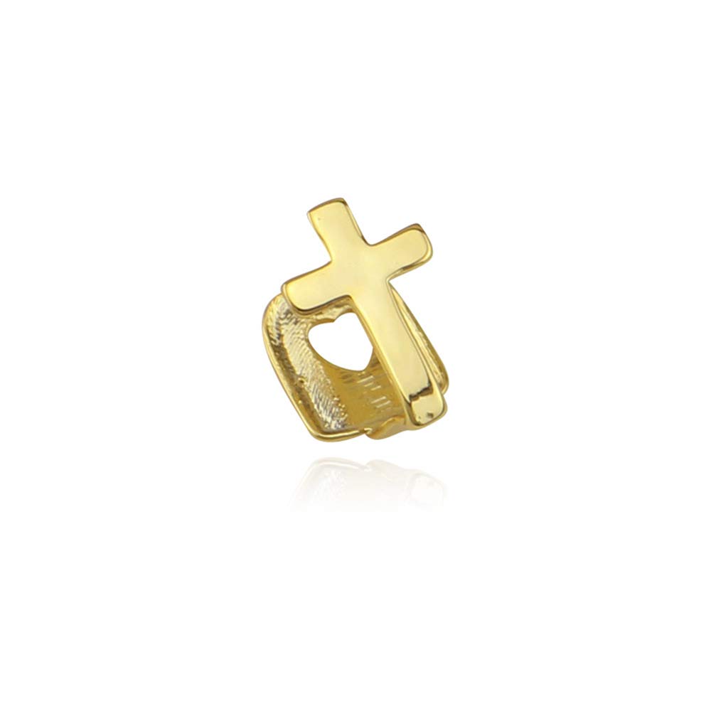 6PC 18K Plated Gold Grillz Mouth Teeth Top Tooth Single Grill Cap for Teeth Mouth Party Accessories Teeth Grills