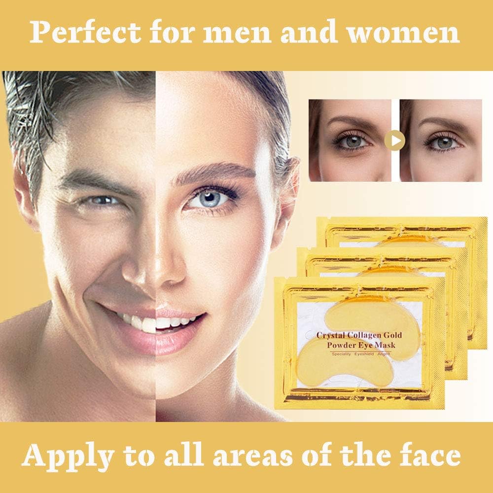 NIYET 30 Pairs Under Eye Collagen Patches, Gold Moisturizing Under Eye Mask, Under Eye Gel Pads for dark circles and puffiness
