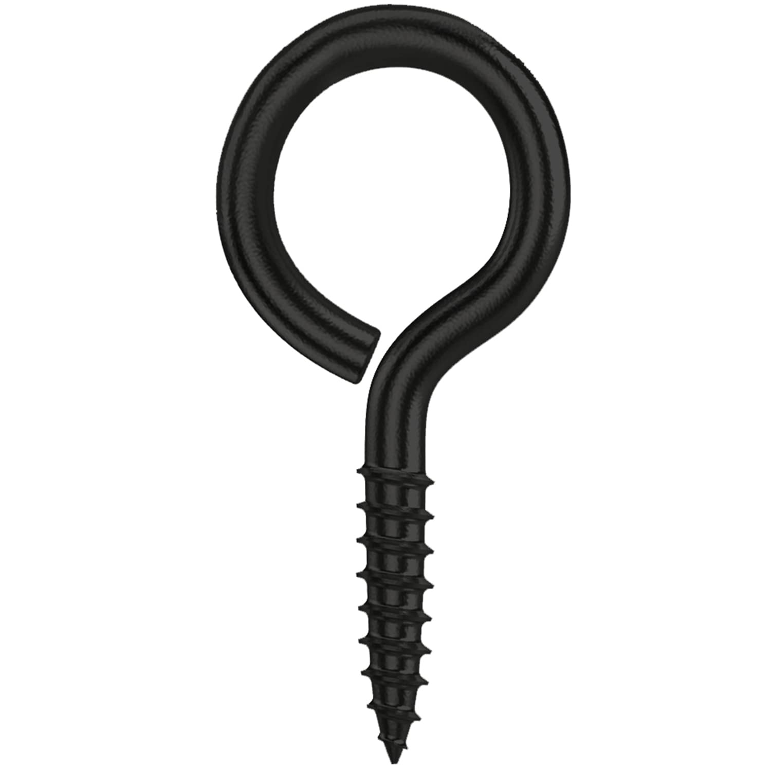 30 Pcs 2 Inch Metal Screw Eyes Hook Self Tapping Screw in Eye Hooks Ring for Indoor & Outdoor Hanging, Lifting and Securing Cables, Wires Etc Small Items, Black
