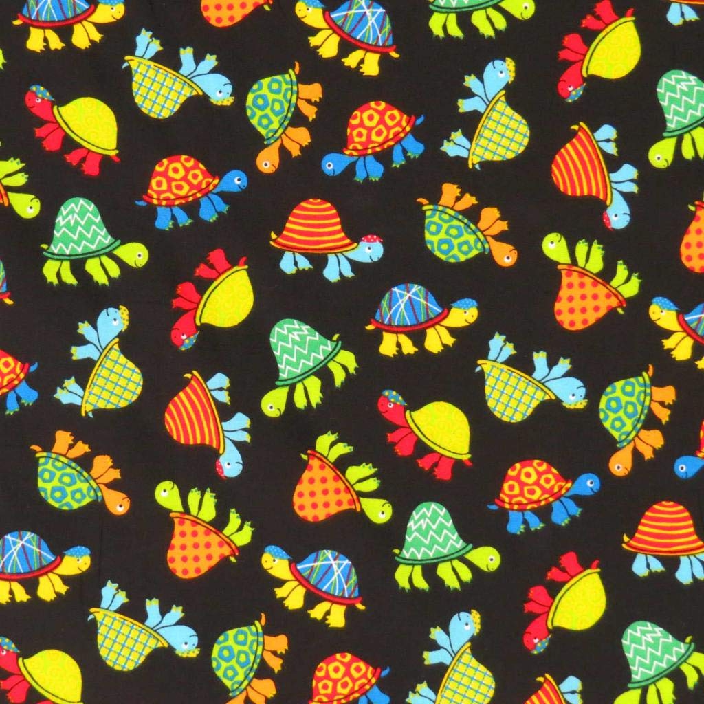 SheetWorld Fitted 100% Cotton Percale Pack N Play Sheet Fits Graco 27 x 39, Turtles Black, Made in USA