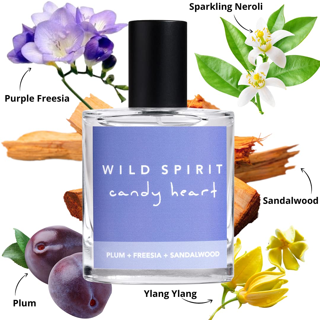 Wild Spirit Candy Heart Eau De Parfum Spray | Fruity Floral Cruelty-Free Perfume for Women, 1 fl oz/30mL